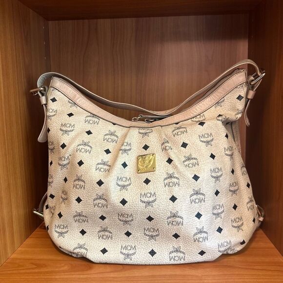 MCM | Bags | Mcm Leather Shoulder Handbag Cream Made In Korea | Poshmark